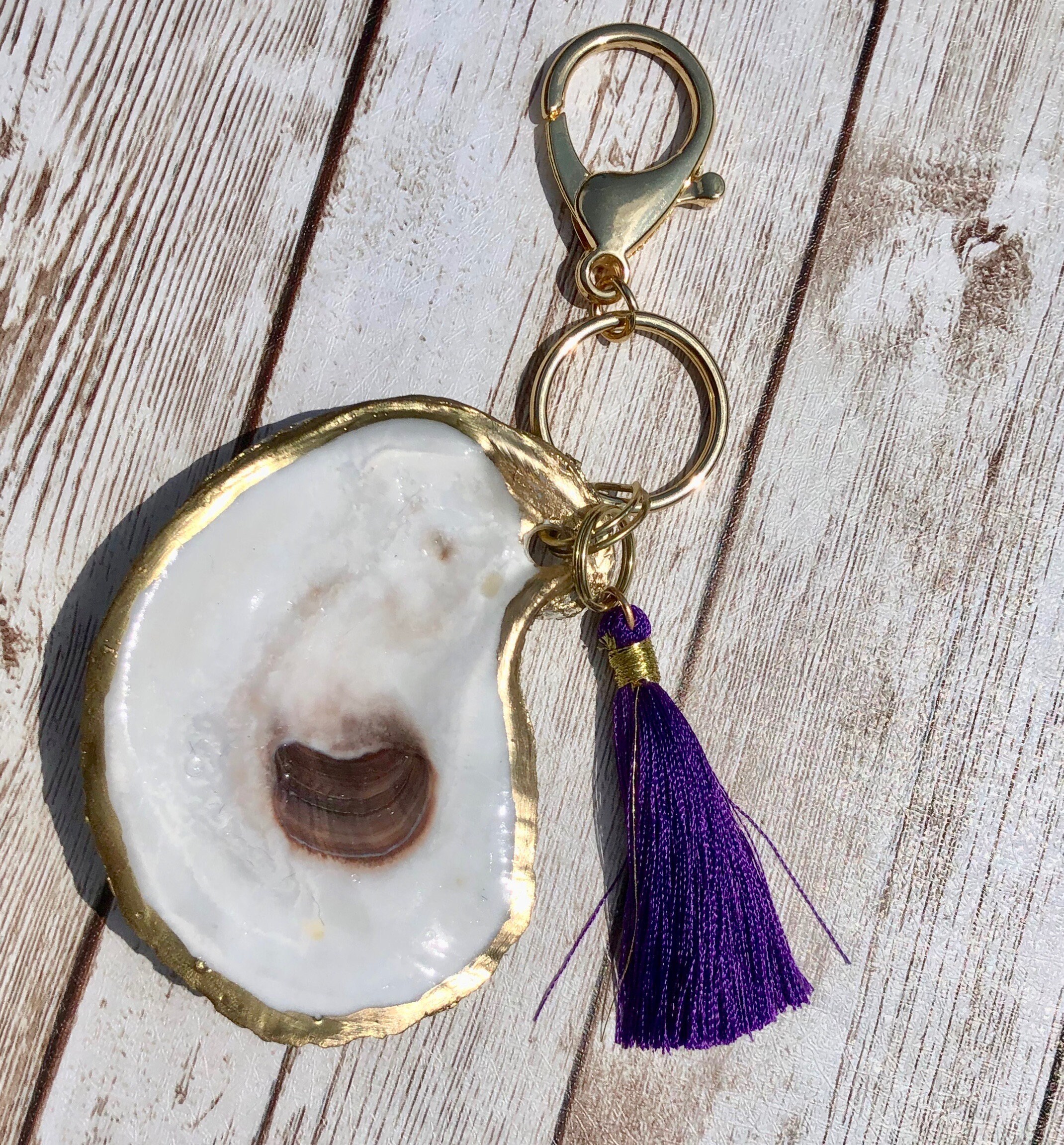 Oyster Shell Key Chain Custom Oyster Shell Key Fob Shell | Etsy