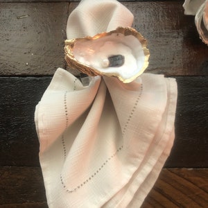 Elegant Gold or Silver Trimmed Oyster Shell Napkin Holder - Etsy