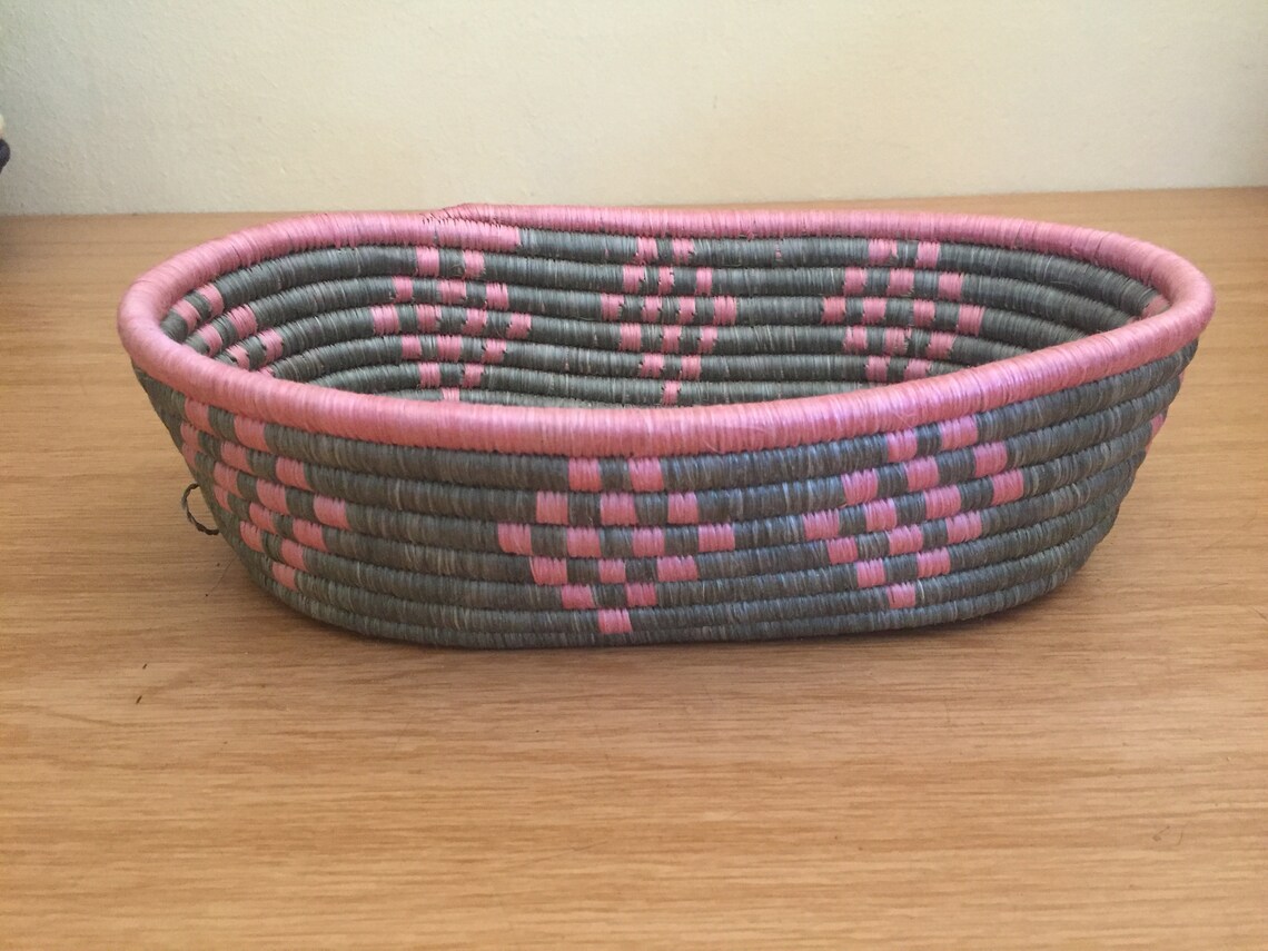 African Woven Bread Basket // Ethnic Patterned Basket // Interior ...
