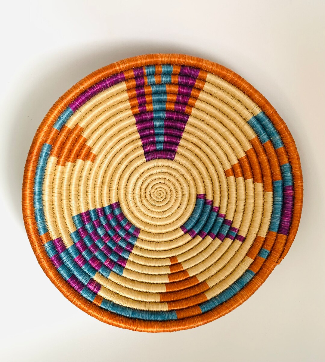 African Woven Basket // Ethnic Wall Basket // Handcrafted Cut With ...