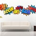 SUPERHERO COMIC WORDS Retro Kapow Boom Zap Bam Colour Wall Art Sticker ...