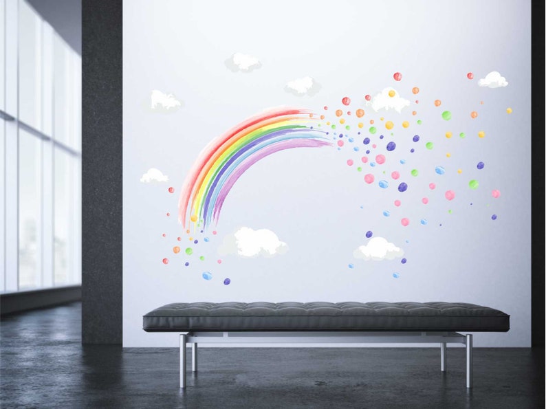 PASTEL WATERCOLOUR Rainbow & Spots Wall Stickers Decal - Etsy