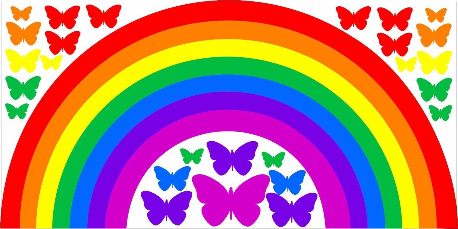 RAINBOW & BUTTERFLIES Wall Sticker Kit Nursery Decal Car Art - Etsy