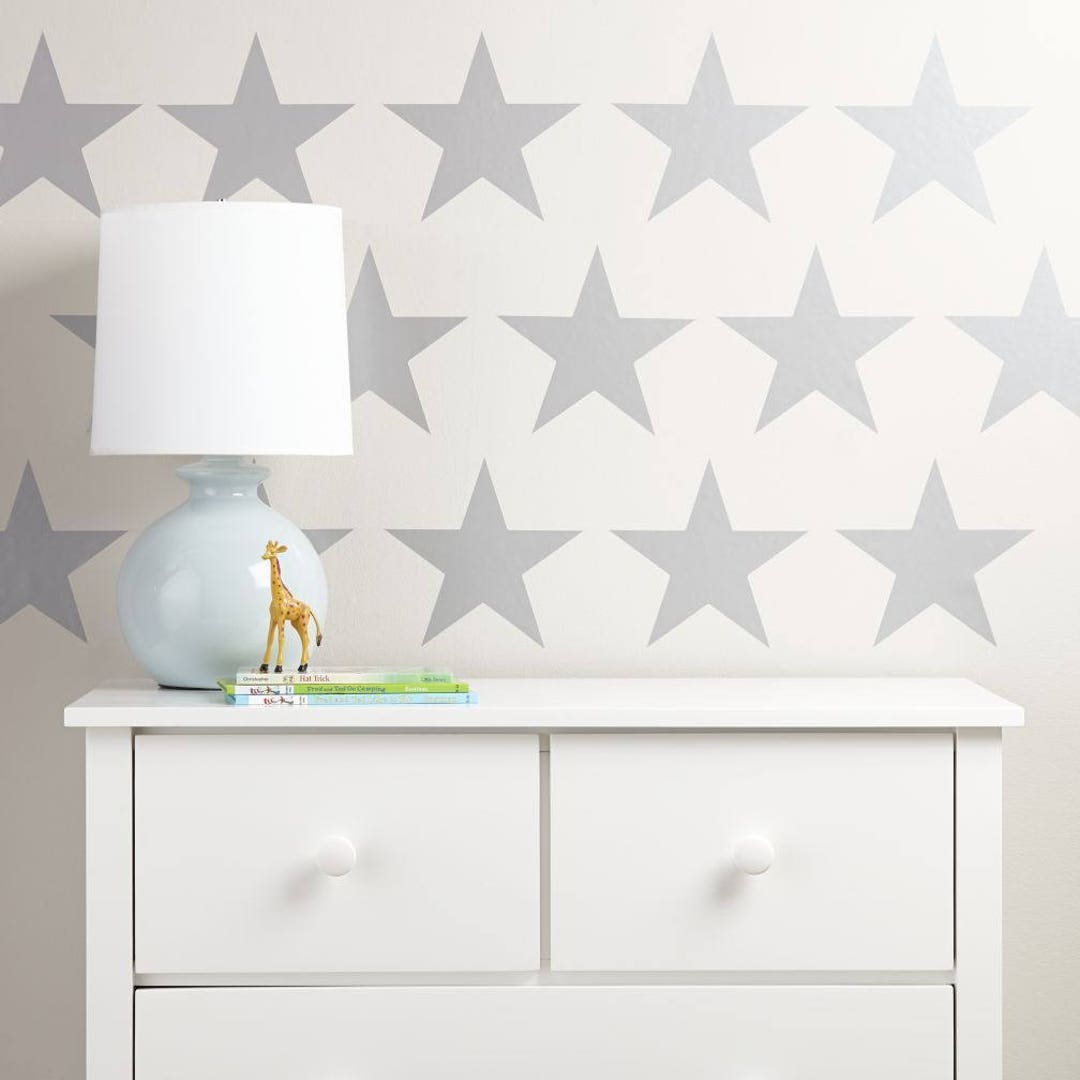 SILVER STARS Wall Stickers Art Kit Decal Graphic Nursery Decor Cute Two ...