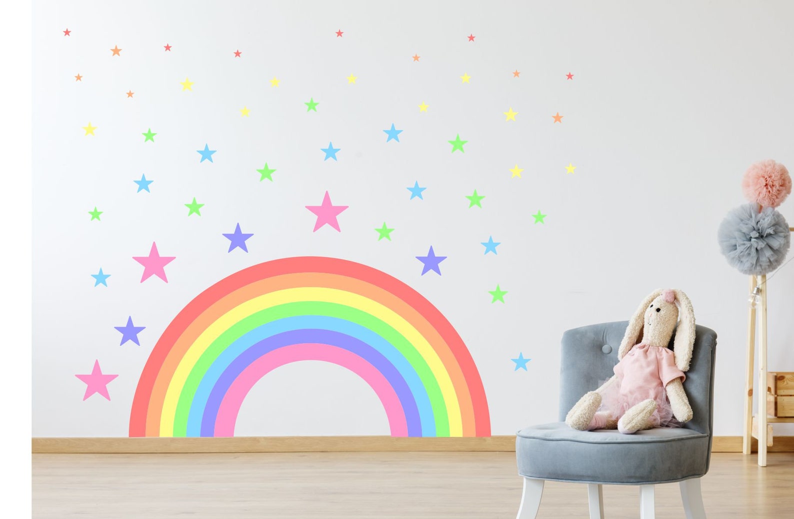 PASTEL RAINBOW & STARS Wall Sticker Nursery Decor Decal - Etsy