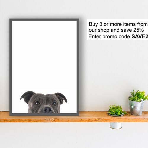 Staffy Print - Etsy