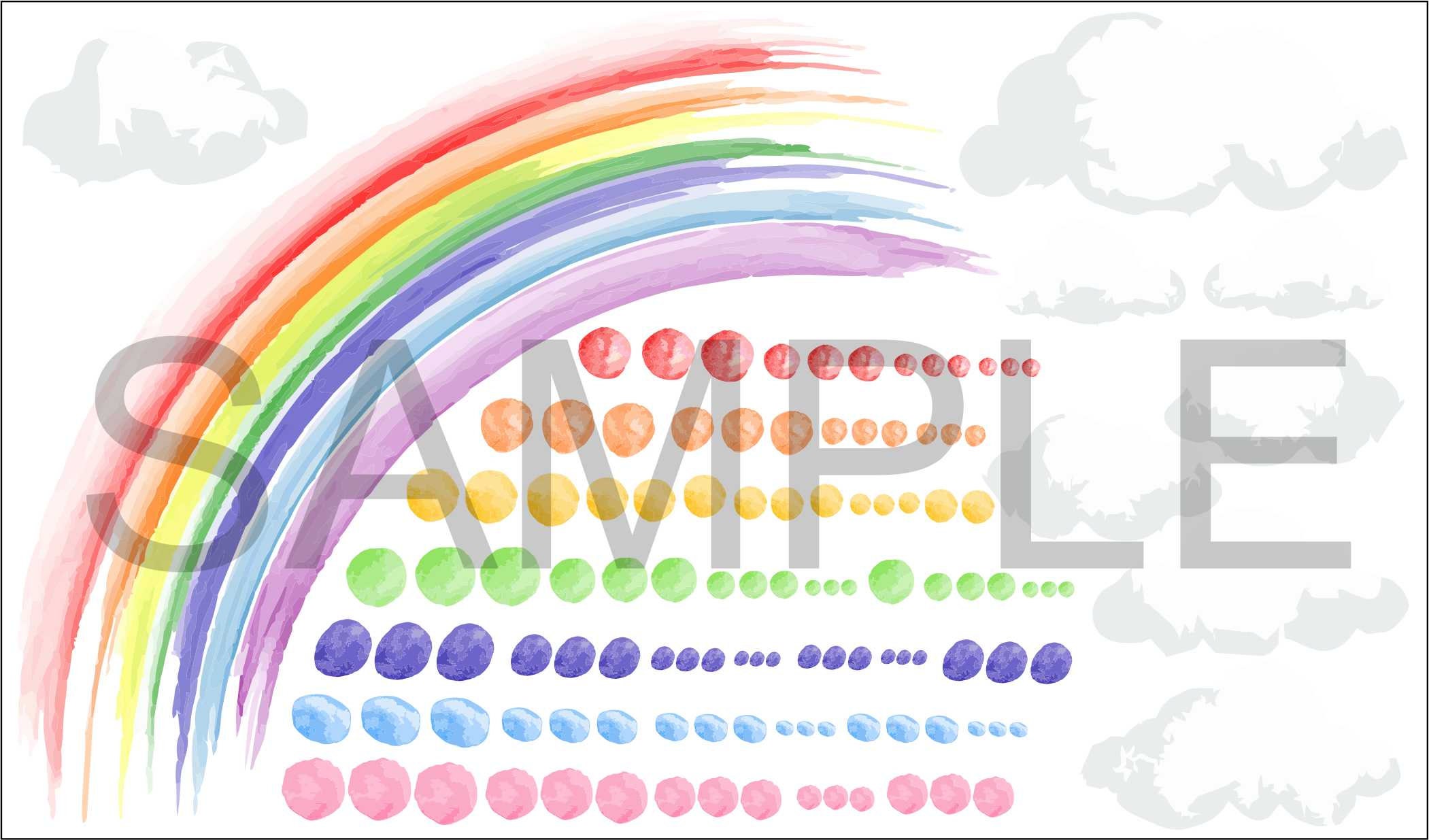 PASTEL WATERCOLOUR Rainbow & Spots Wall Stickers Decal - Etsy