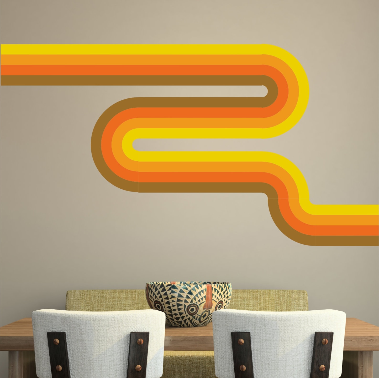 70s Style Retro Stripes Wall Stickers Art Car Campervan Orange Brown - Etsy