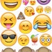 EMOJIS Wall Art Sticker Kit Decal Mural Graphics Emoticons Smiley Faces ...