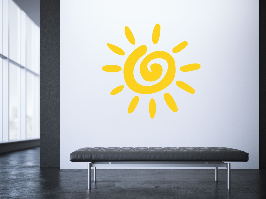 SUN Sunshine Yellow Wall Sticker Summer Holiday Happy Decal Car Art ...