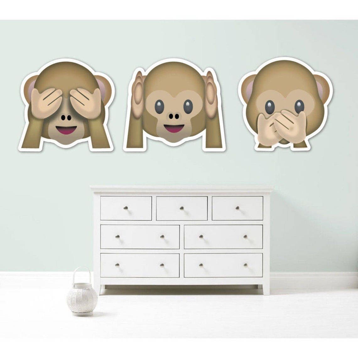 EMOJI MONKEYS Giant Wall Art Sticker Kit Decal Mural Graphic | Etsy