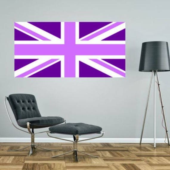 UNION JACK Purple Lilac Pastel British Flag Wall Sticker Decal | Etsy