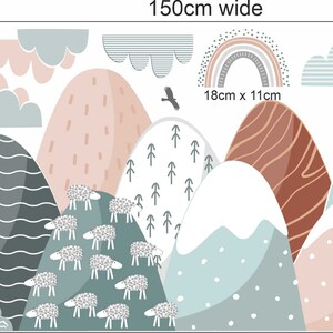 Scandinavian Boho Nursery Mountains Wall Stickers Art Decal Nordic Kids ...