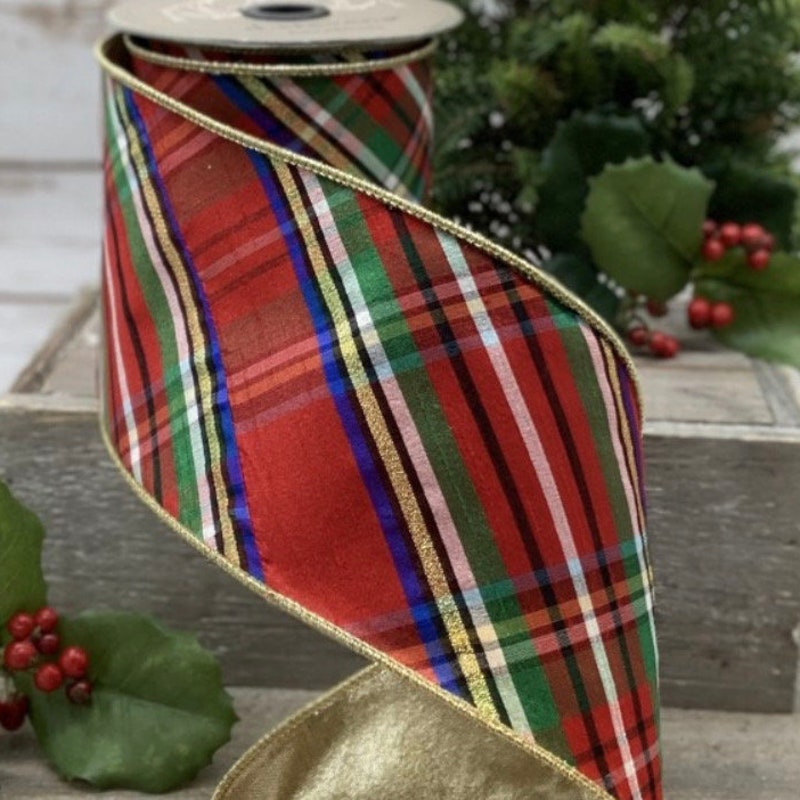 4 Red Plaid Ribbon - Etsy