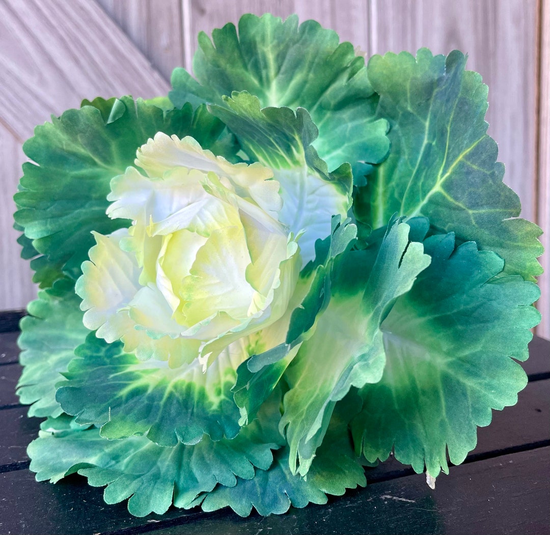 10" Cabbage, Faux Green Cabbage, Artificial Cabbage, Green Cabbage ...