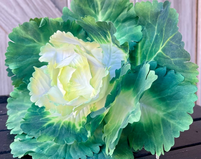 10 Cabbage Pick, Faux Green Cabbage, Artificial Cabbage, Green Cabbage ...