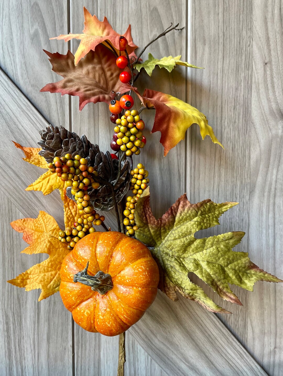 18 Pumpkin Bush, Fall Pumpkin Spray, Pumpkin Bush, Fall Leaf Bush, Fall ...