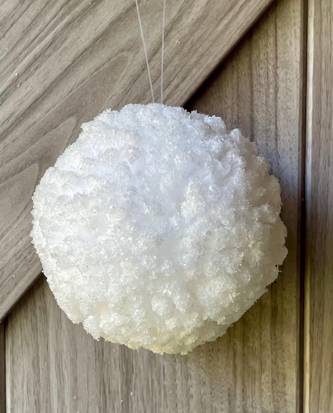 Glitter Faux Snowball, SET OF 5, Snow Ball Ornament, Holiday Home Decor ...