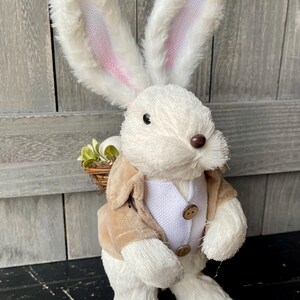 Regency, 12" Bunny Rabbit, Standing Bunny, Sisal Bunny Rabbit, White ...