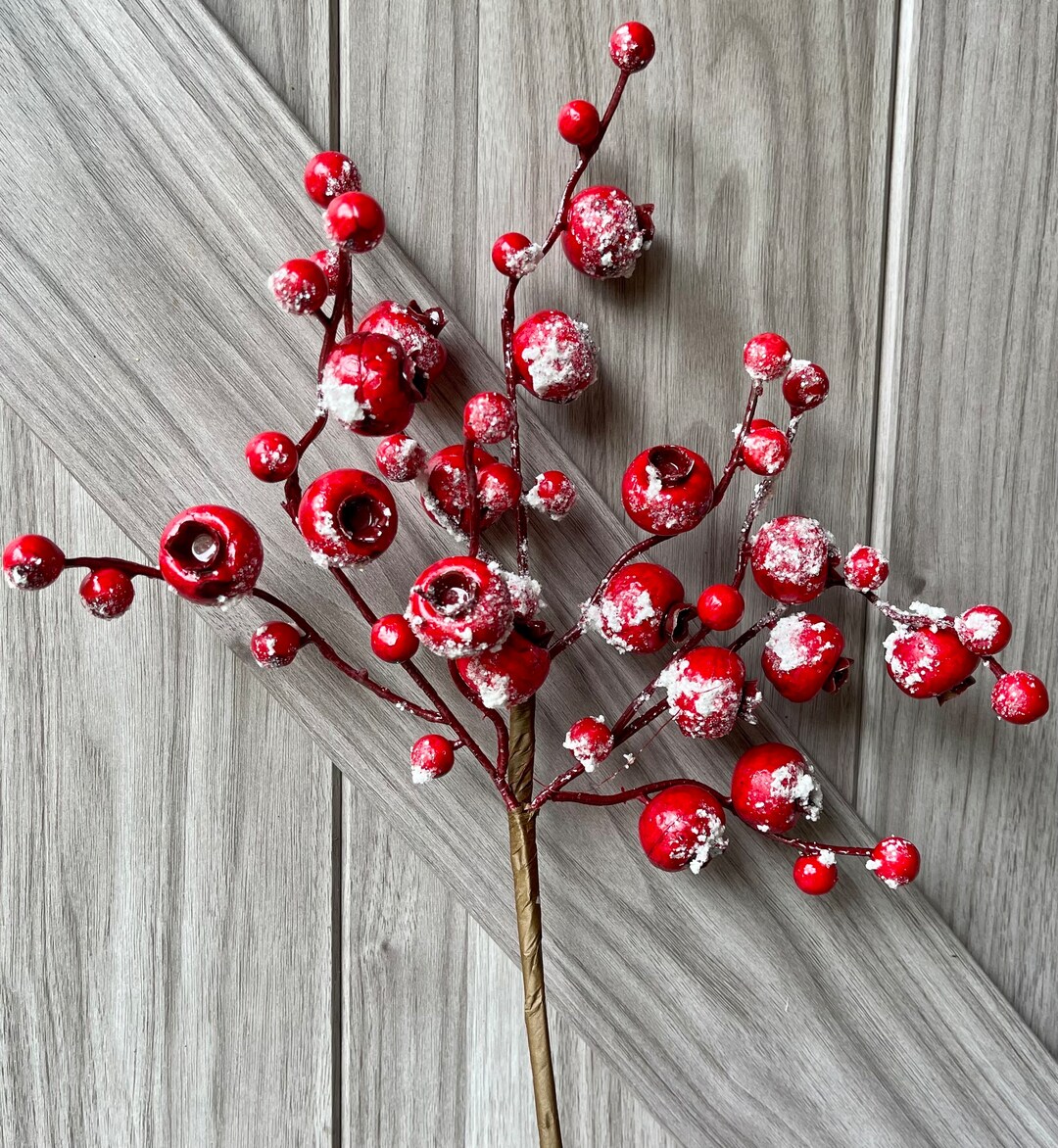 20" Berry Spray, Iced Berry Spray, Snow Berry Spray, Winter Berry Spray ...