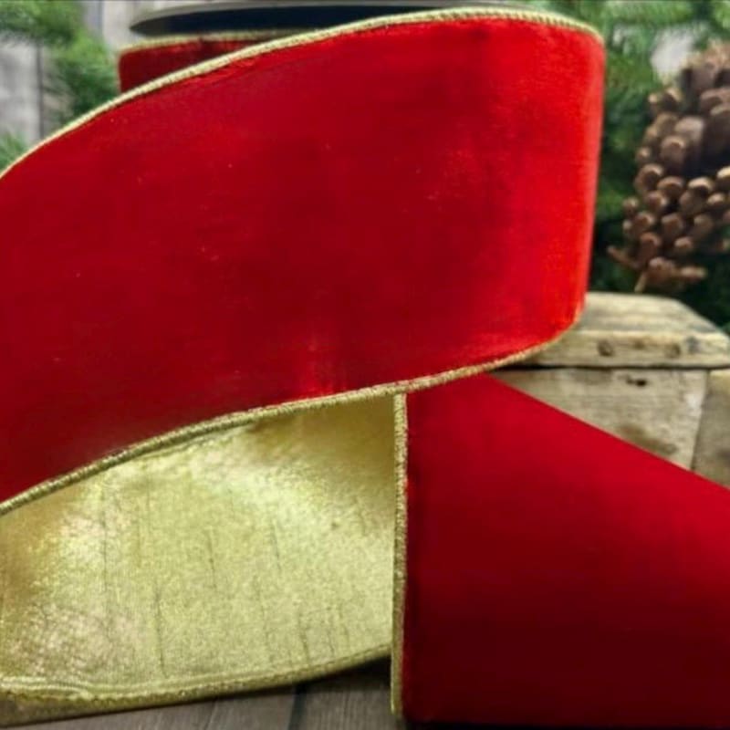 Red Jeweled Wired Ribbon - Etsy