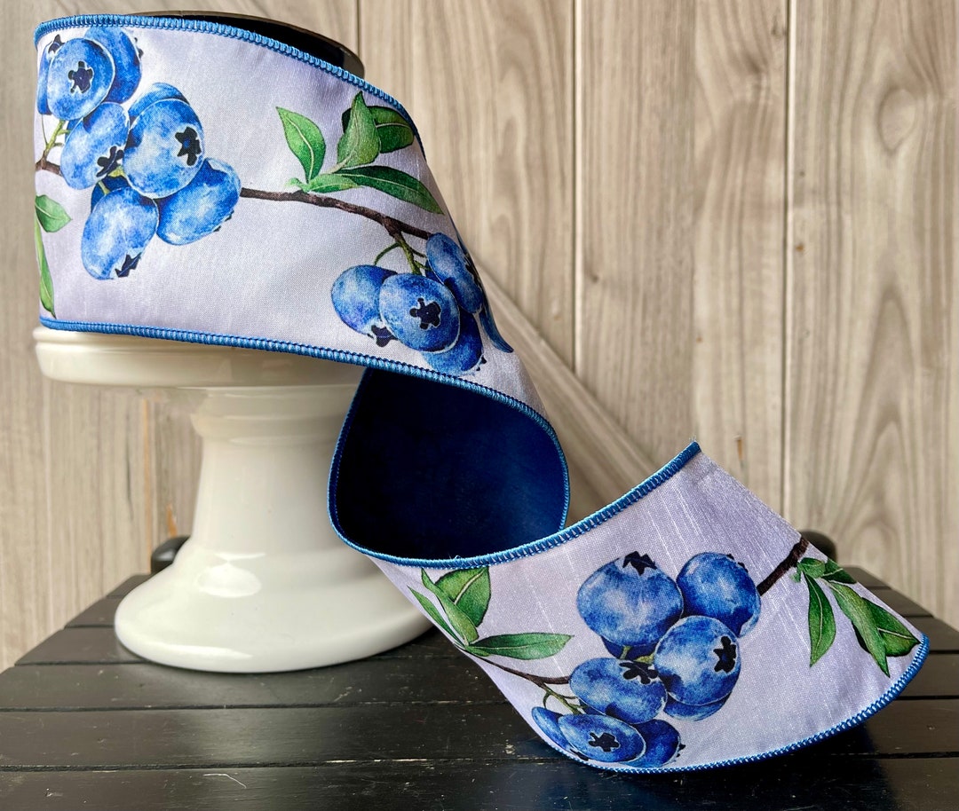 Regency, 10 Yards, 4 Inch Wired Ribbon, Blueberry Ribbon, Royal Blue ...