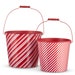 Large Striped Bucket Set by RAZ Imports, Red & White Metal Holiday ...