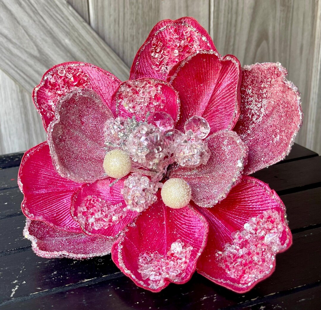 8" Pink Magnolia, Hot Pink Magnolia, Gem Magnolia, Gem Magnolia Stem ...
