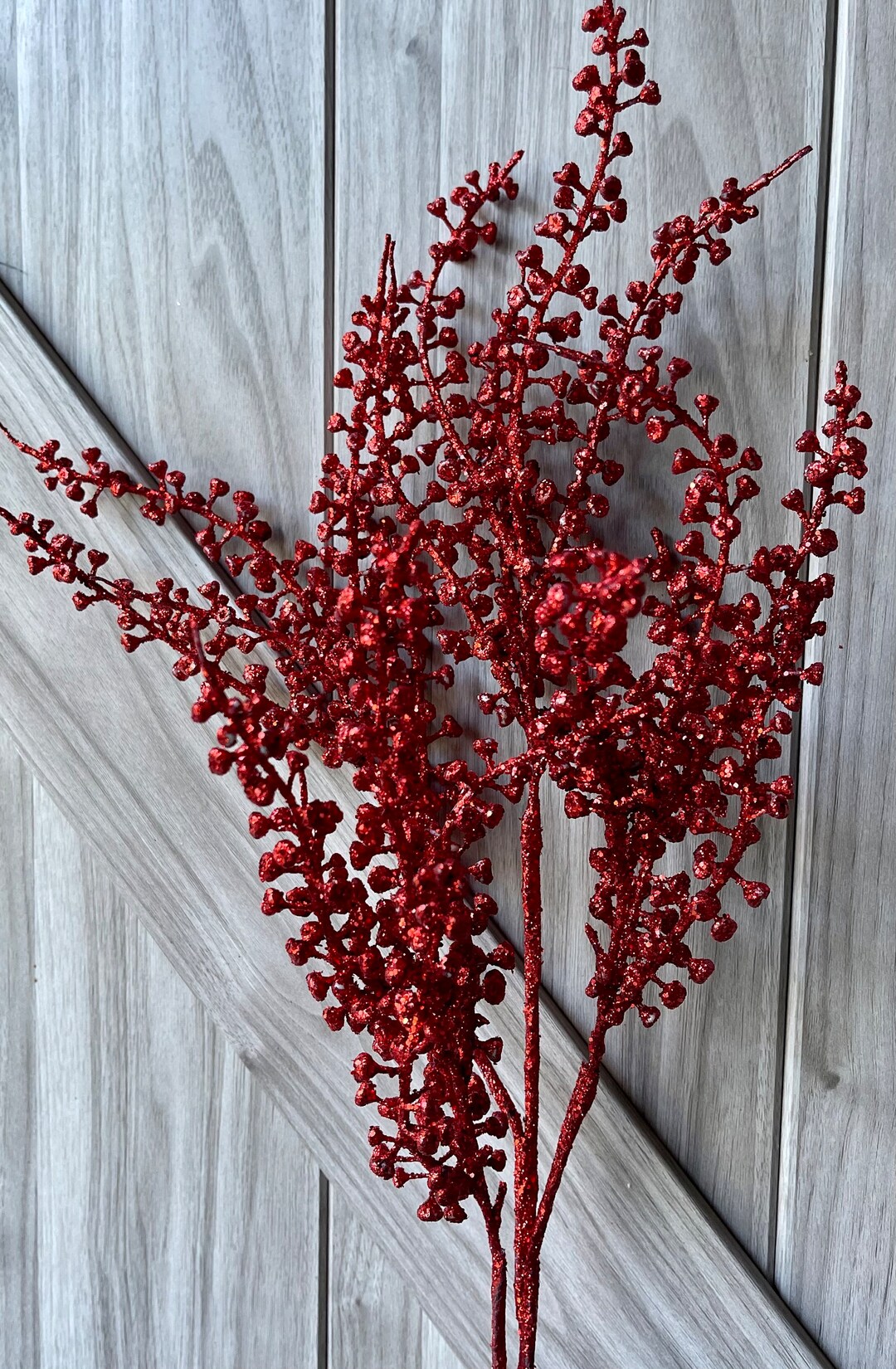 26 Berry Spray, Budding Berry Spray, Glitter Berry Bush, Red Berry Bush ...