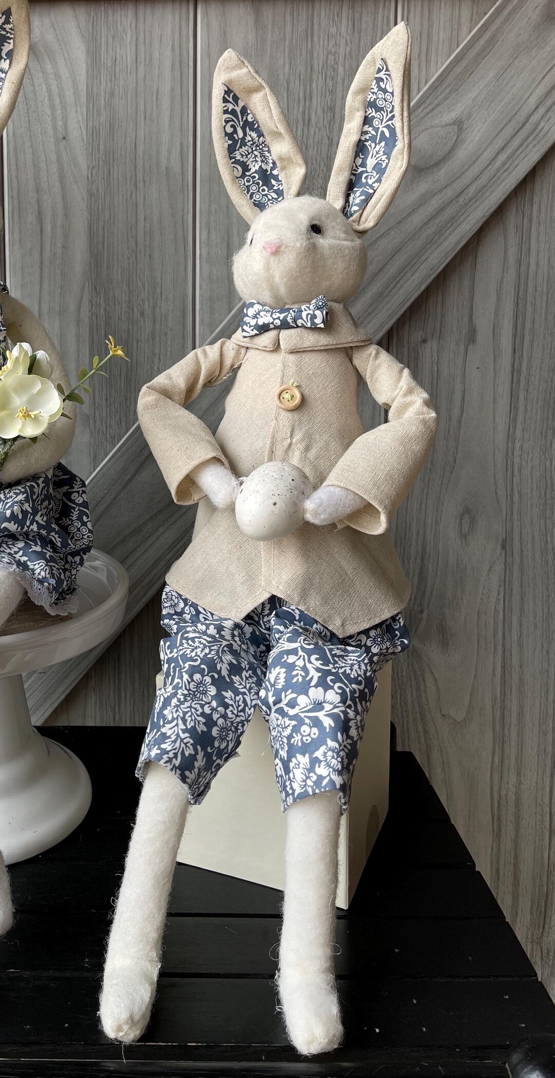 Sitting Bunny Rabbit, Dapper Bunny, 23" Bunny Decor, Male Bunny Rabbit ...