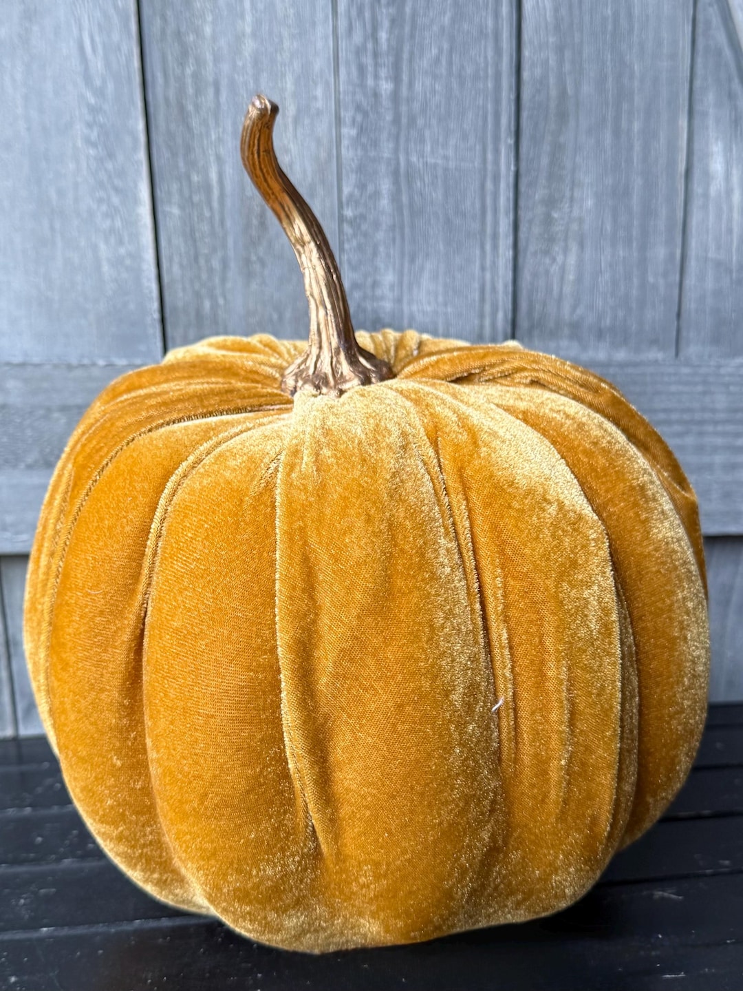 Gold Velvet Pumpkin, Golden Amber, Fall Home Decor, 11 Inch - Etsy