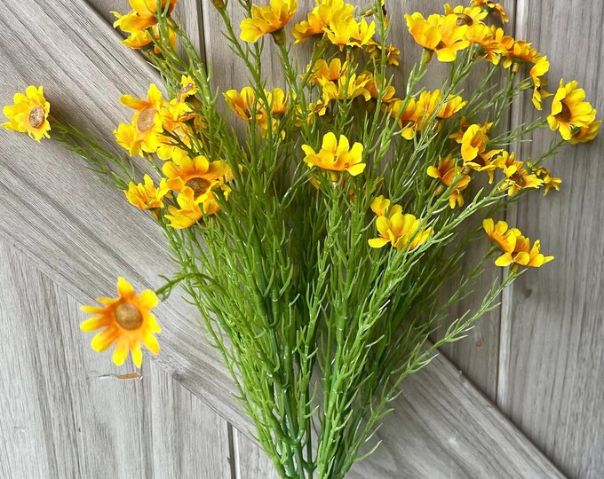 15" Daisy Spray, Faux Daisies, DIY Floral, Faux Daisy Bush, Floral Home ...