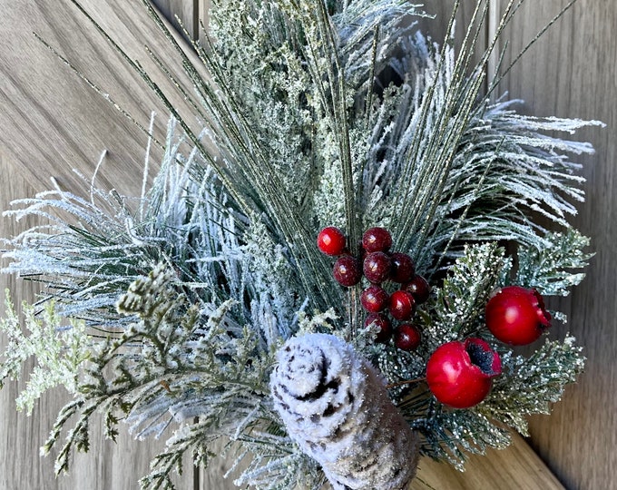 14 Snowy Pine Bush, Berry Pine Bush, Pine Berry Pick, Flocked Pine Bush ...