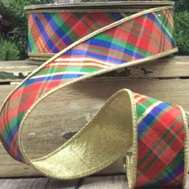 Red Plaid Ribbon - Etsy