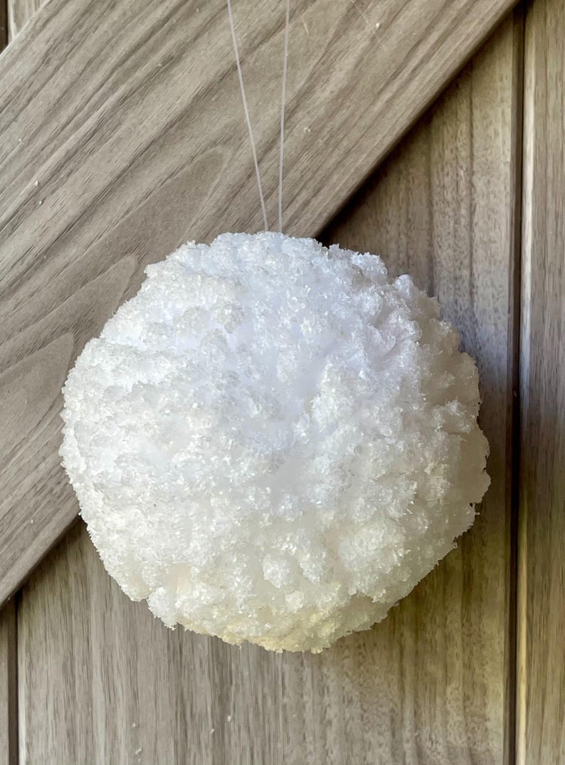 Glitter Faux Snowball, SET OF 2 or 3, Snow Ball Ornament, Holiday Home ...