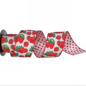 Regency, 10 Yards, 4 Inch Wired Ribbon, Strawberry Ribbon, Red Ribbon ...