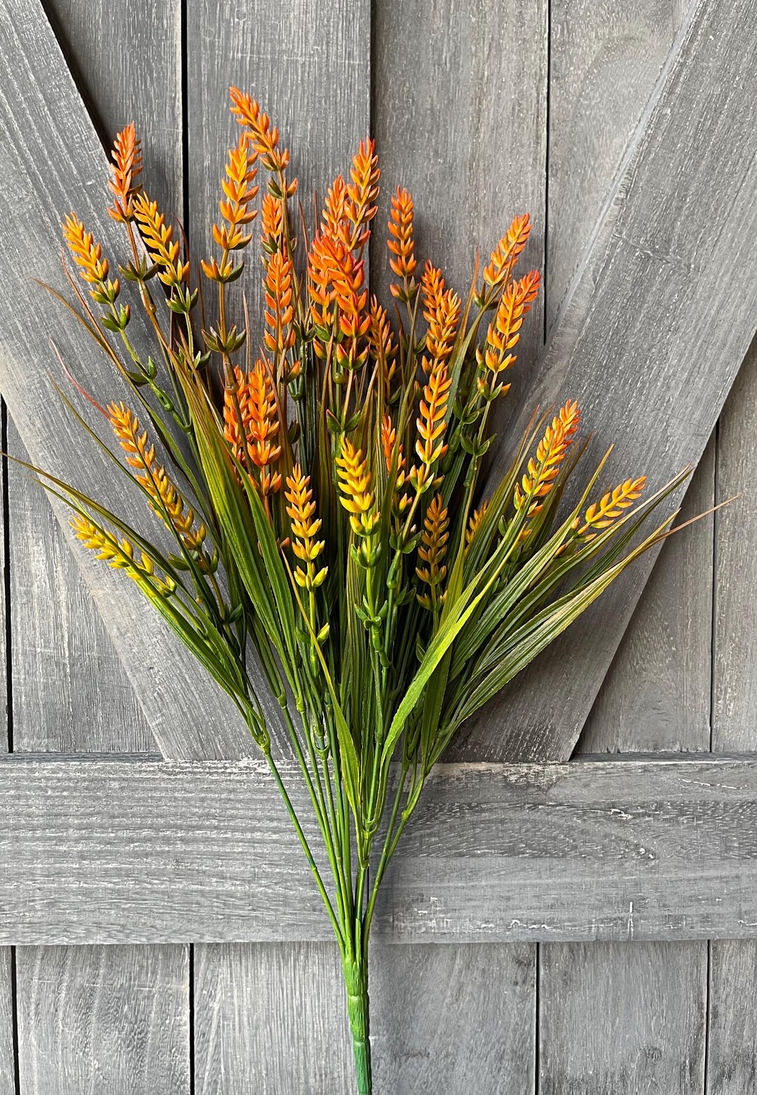 18" Millet Bush, Faux Orange Millet, Faux Grass Bush, Orange Millet ...