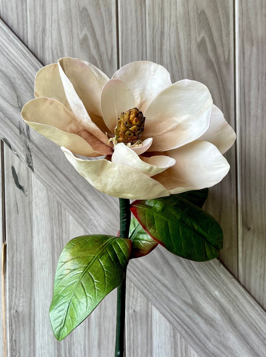9 Magnolia, Magnolia Stem, Faux Beige Magnolia, Faux Magnolia Stem ...