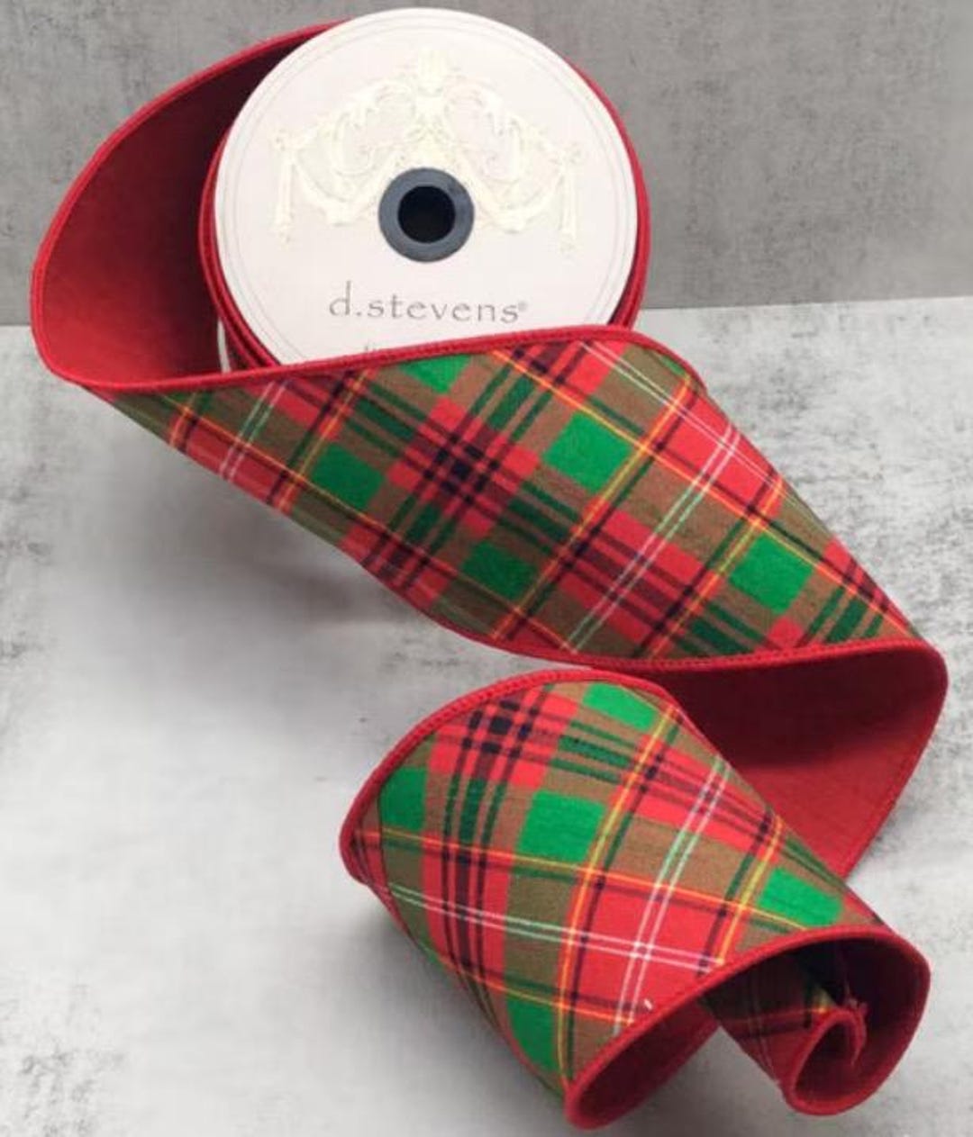 D Stevens 4 Inch Wired Ribbon: Asher Plaid Christmas Decor (10 Yards ...