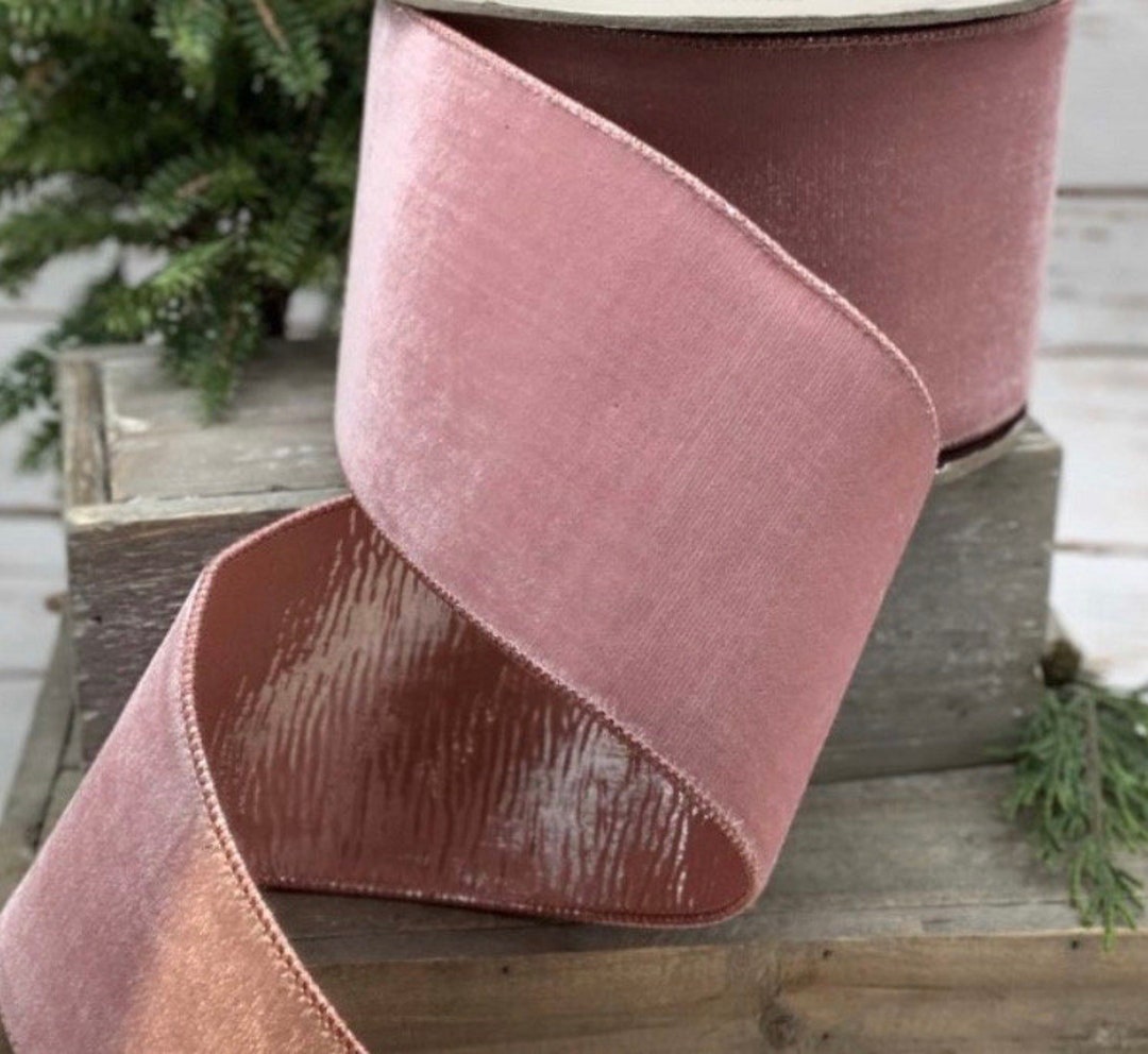D Stevens, 10 Yards, 4 Inch Wired Ribbon, Pink Velvet Ribbon, Pink ...