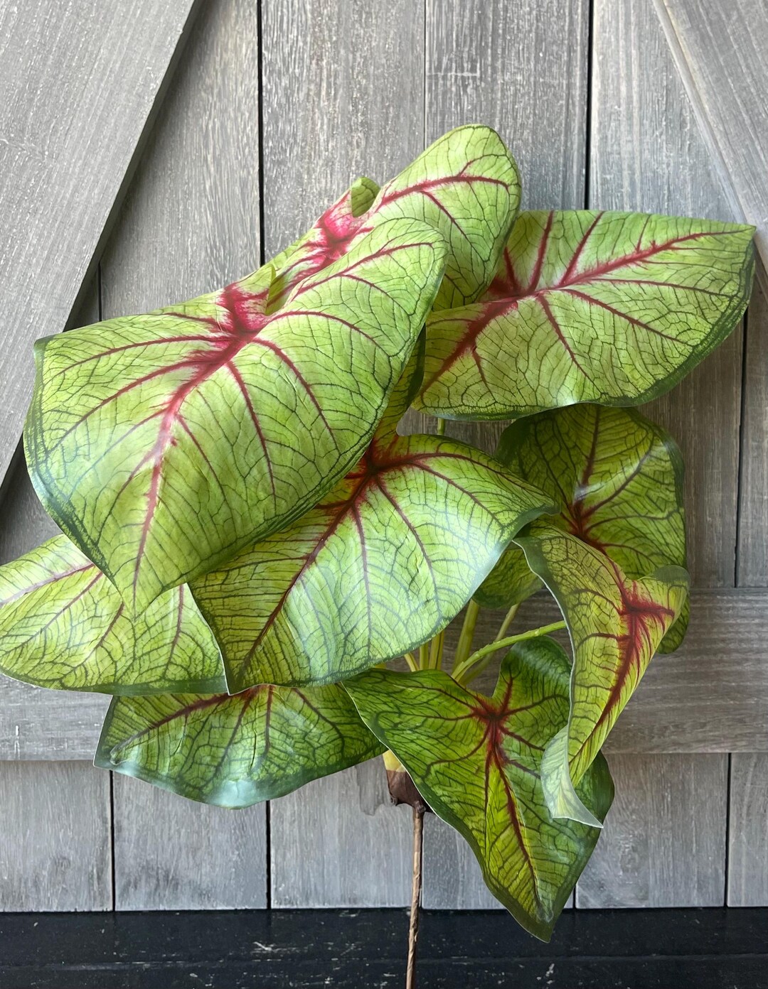 16" Caladium, Caladium Spray, Faux Leaf Bush, Faux Leaves, Faux ...