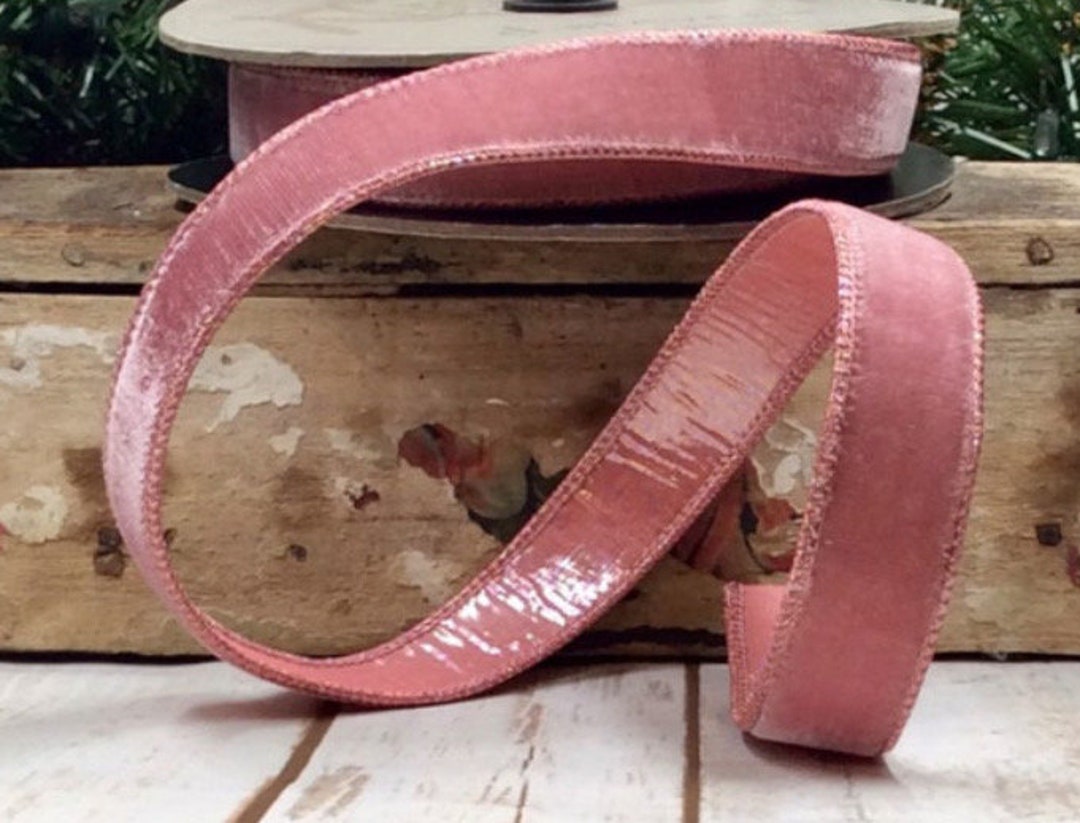 D Stevens, 10 Yards, 1 Inch Wired Ribbon, Pink Velvet Ribbon, Ribbon ...