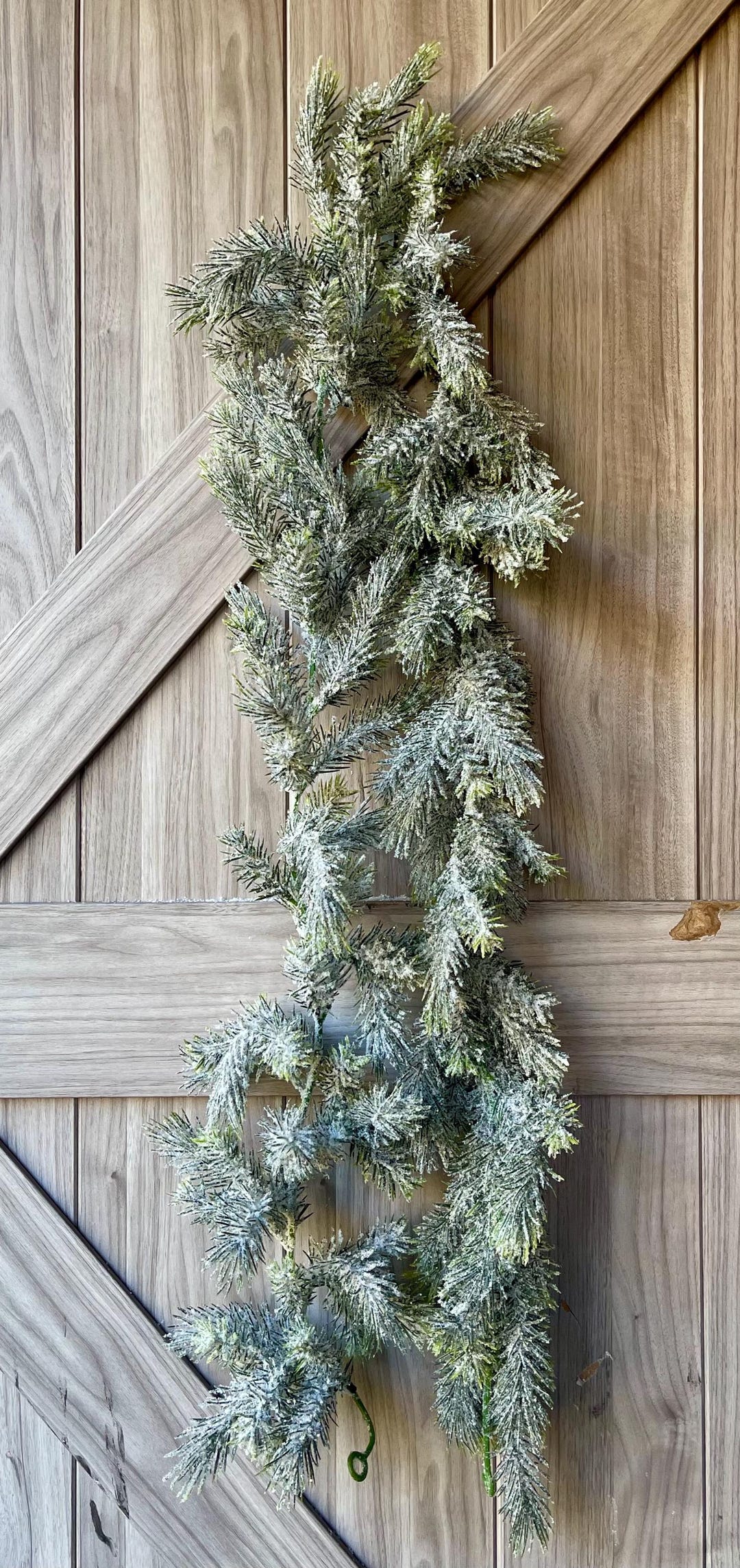 6' Pine Garland, Iced Pine Garland, Snowy Pine Garland, Faux Pine ...