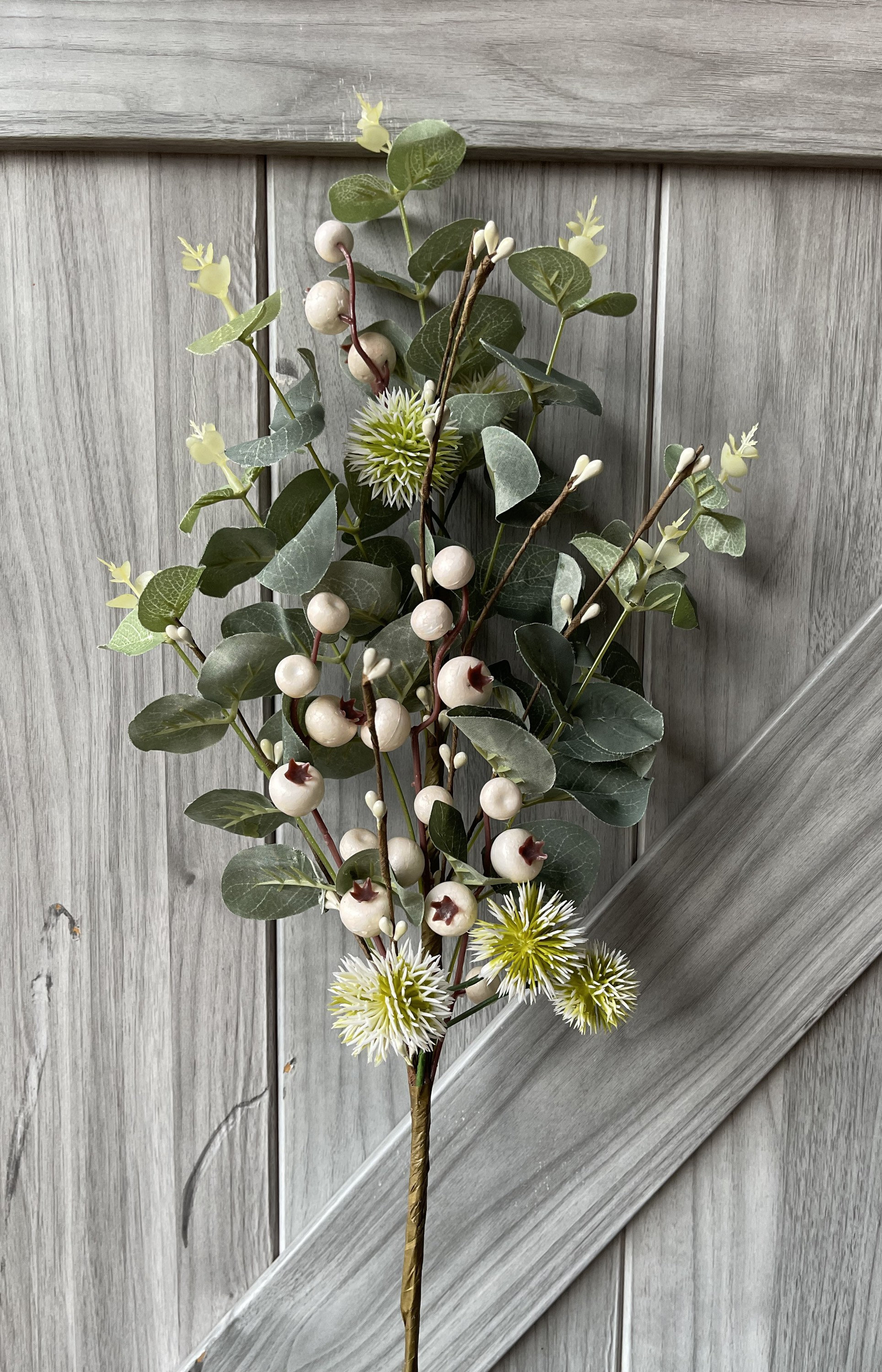 White Faux Berry Bush, Greenery Filler Spray, Wedding Floral Accent ...