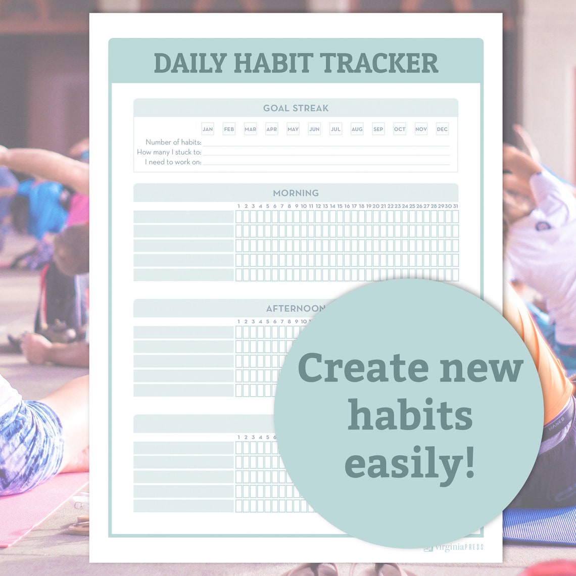 Habit Tracker Habit Tracker Printable, Habit Tracker Journal, Habit ...