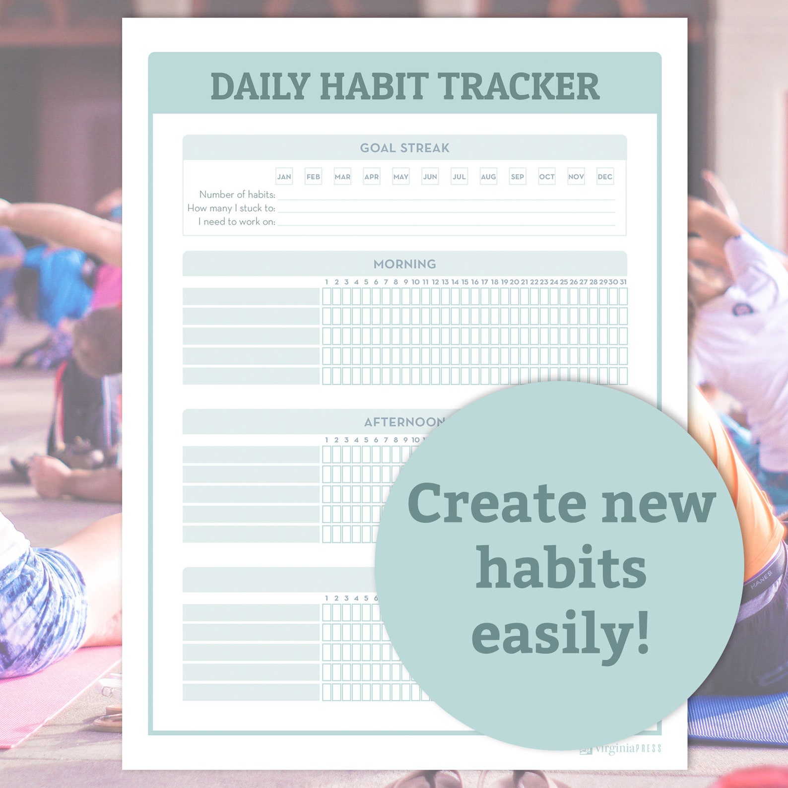 Habit Tracker Habit Tracker Printable, Habit Tracker Journal, Habit ...