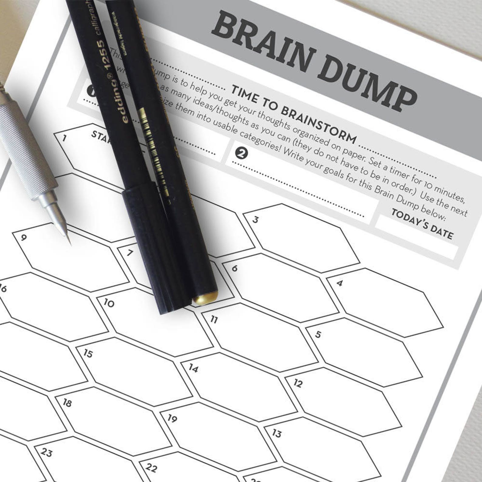 Brain Dump | Brain Dump Printable, Brain Dump Inserts, Journal ...