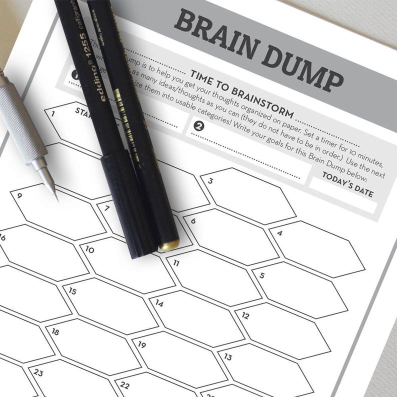 Brain Dump | Brain Dump Printable, Brain Dump Inserts, Journal ...