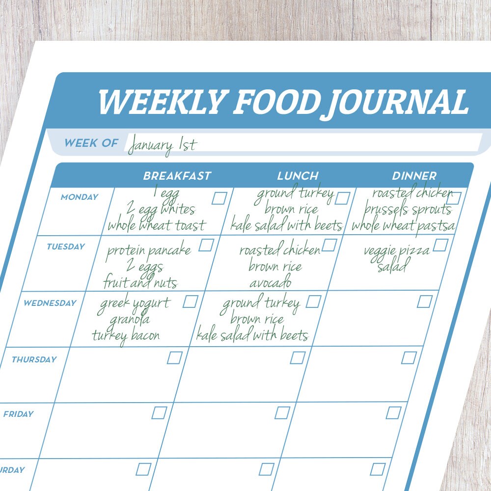 Food Journal | Meal Planner, Menu Planner, Food Tracker, Food Journal ...