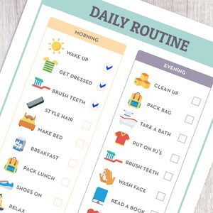 Morning Routine Kids Morning Routine Printable, Morning Routine Chart ...